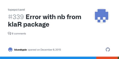 Error With Nb From Klar Package Issue Topepo Caret Github