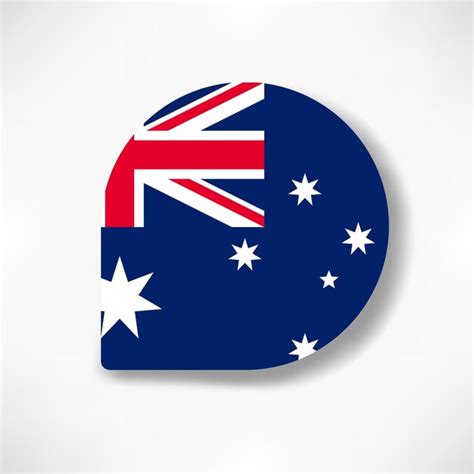 Premium Vector Australia Drop Flag Icon With Shadow On White Background