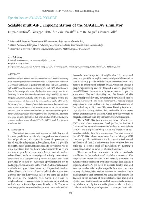 PDF Scalable Multi GPU Implementation Of The MAGFLOW Simulator