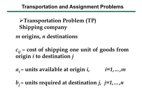 Aug19 22 Unit 3 Transportation And Assignment Problems2022pptx