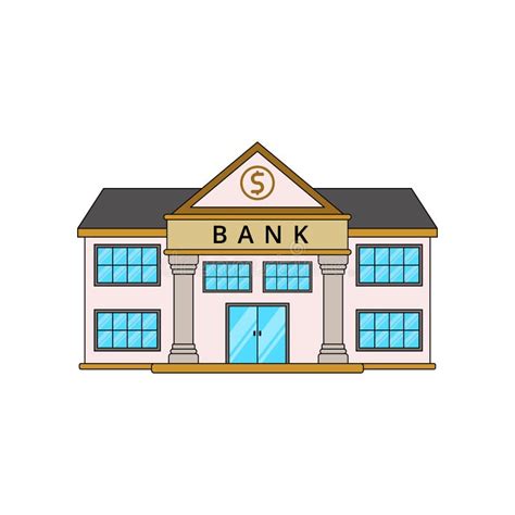 Banco Edificio Ilustraci N De Dibujos Animados Aislado En Blanco The