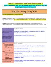 Strategies For Writing APUSH Long Essay 8 03 Course Hero