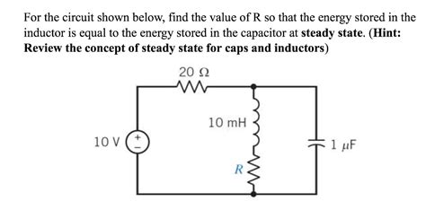 solved for the circuit shown below find the value of r so