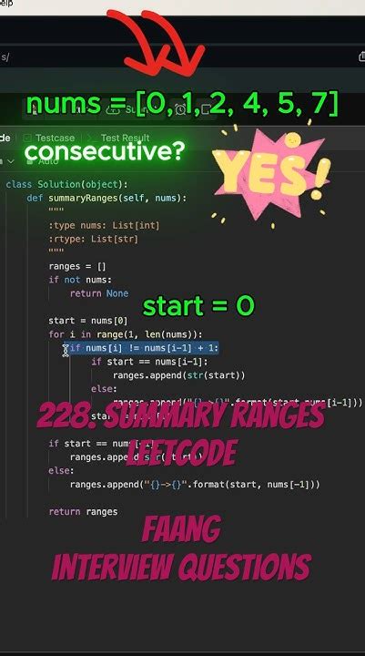 Leetcode 228 Summary Ranges Youtube