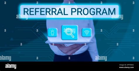 Text Sign Showing Referral Program Business Idea Employees Are
