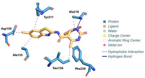 3d Representation Of Chemical Interactions For S Isomer Of Compound 4