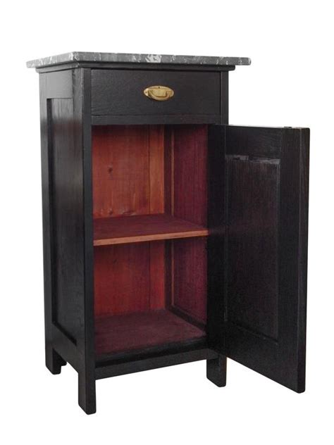 Pair Of Ebonized Marble Top Nightstands For Sale At Stdibs