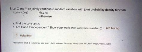 Solved Let X And Be Jointly Continuous Random Variables With Joint