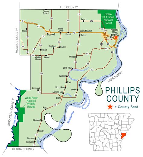 Phillips County Map Encyclopedia Of Arkansas