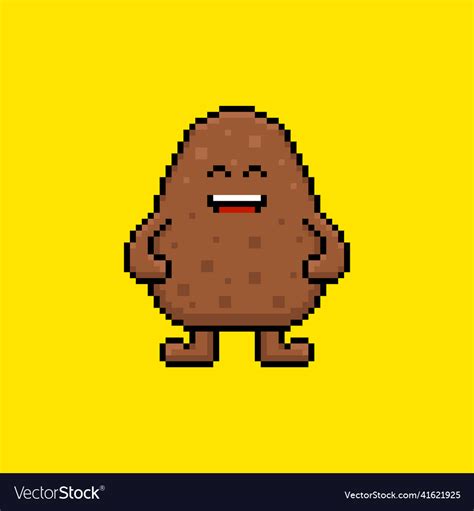 Pixel Art Potato Character Royalty Free Vector Image