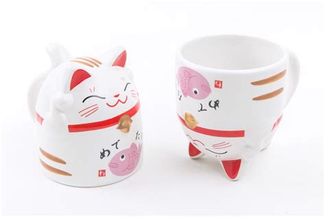 Japanese Lucky Cat Mug Cup Pink Fine Asian Tableware