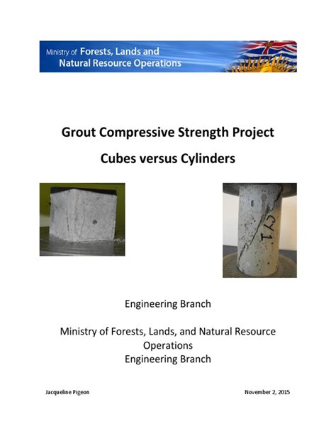 Grout Cubes Versus Cylinders Tests Download Free Pdf Precast