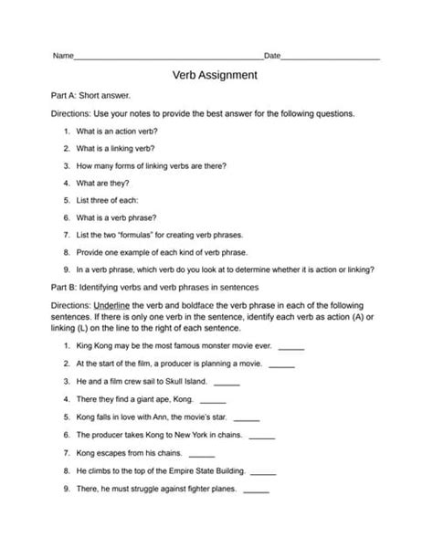 Verb Assignment Doc Weather Science