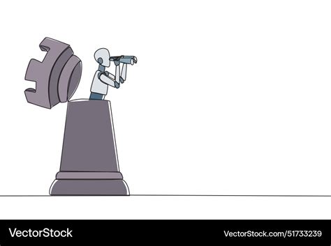 Continuous One Line Drawing A Robot Emerges From Vector Image