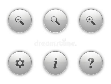 A Set Of Functional Control Buttons A Button With A Glare Effect For Websites Stock Vector