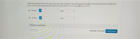 Solved A Diffraction Pattern Forms When Light Passes Through Chegg