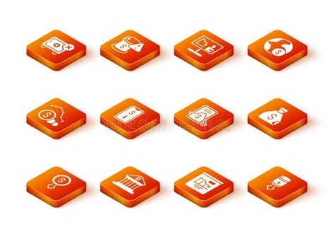 Set Dollar Rate Decrease Bank Building Mobile Stock Trading Pie