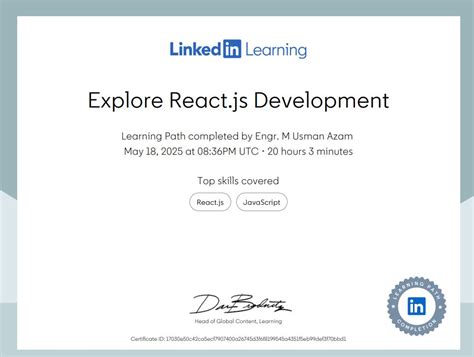 i m excited to share that i have completed the ‘ explore react js development certificate on