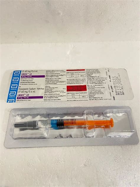 Enoxaparin Sodium Injection Ip 60mg At ₹ 260 Piece Wadala East Mumbai Id 2853413243330
