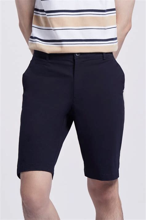 Ltd กางเกงชิโน่ขาสั้น ผู้ชาย สีน้ำเงินเข้ม Chino Shorts Slim Fit 0928 Ltd Thaipick