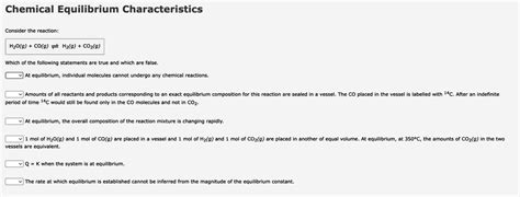 Solved Texts Chemical Equilibrium Characteristics Consider The