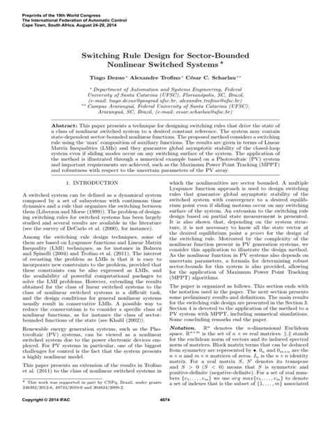 Switching Rule Design For Sector