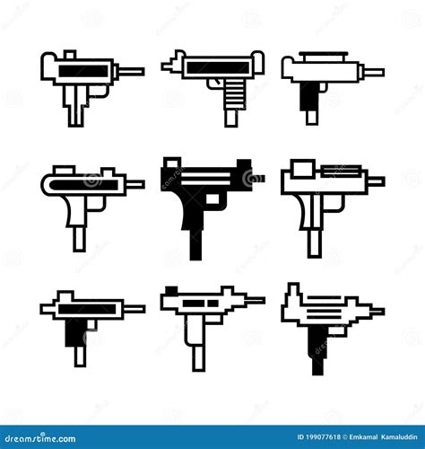 Icône Uzi Ou Illustration De Vecteur De Symbole De Signe Disolement