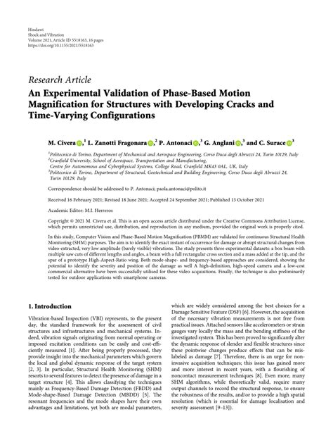 Pdf An Experimental Validation Of Phase Based Motion Magnification