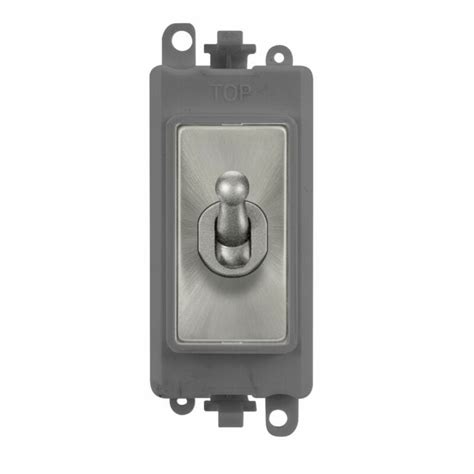 Click GM GYSC GridPro Satin Chrome AX Way Toggle Switch Module Grey Insert