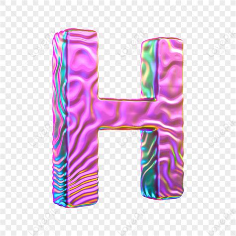 Trendy Acid Three Dimensional Letter H Trending Three Acid PNG Hd