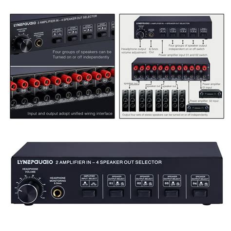 Speaker Switchers 2 Input 4 Output Switchers Speaker Distributors Output Speakers Switches