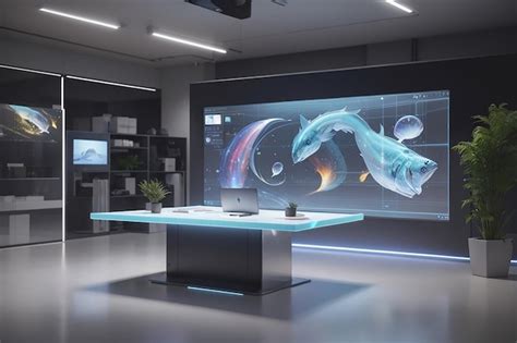 Premium Ai Image Spatial Holographic Displays Interactive 3d Workspace Visualizationspatial