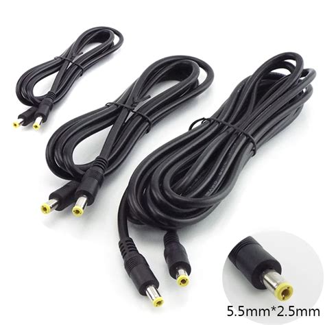 Dc 전원 공급 장치 분배기 수 수 플러그 커넥터 전원 어댑터 연장 케이블 05m 15m 3m 12v 10a 55mm X 25mm컴퓨터 케이블 And 커넥터