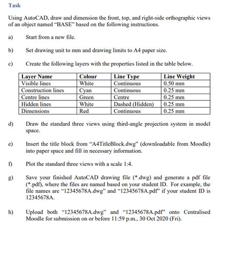 Solved Task Using AutoCAD Draw And Dimension The Front Chegg Com
