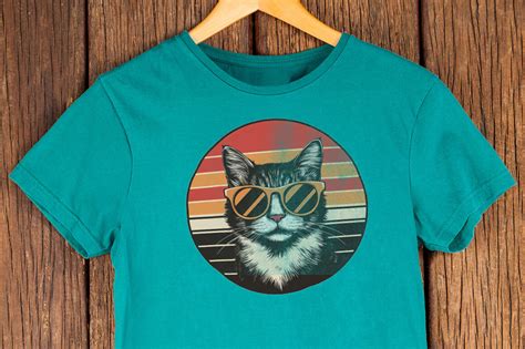 Sunset Cat With Sunglass T Shirt Design Graphic By Jahanul · Creative