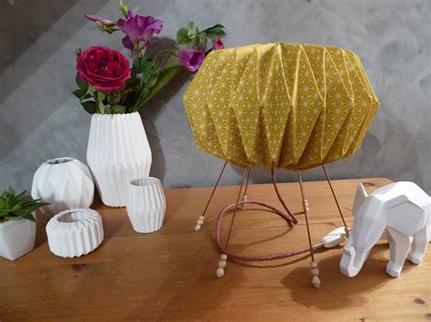 DIY Tuto pour réaliser une lampe en origami textile et une banniere