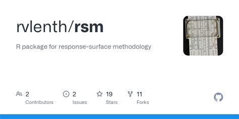 Github Rvlenthrsm R Package For Response Surface Methodology