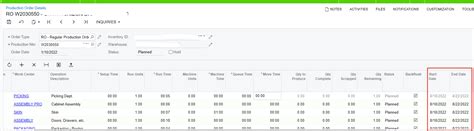 Ability To Update Startend Dates On Production Order Details Community