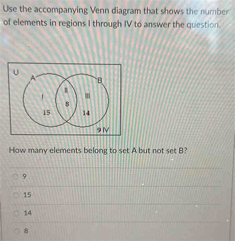 Solved Use The Accompanying Venn Diagram That Shows The Number Of
