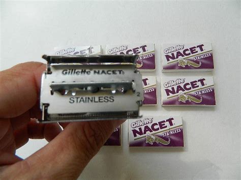 40 Gillette Nacet Stainless Steel Double Edge Razor Blades 8 Packs Of