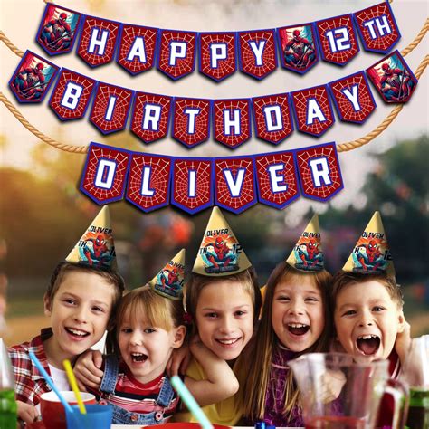 Spiderman Happy Birthday Banner Personalized With The Name And Age