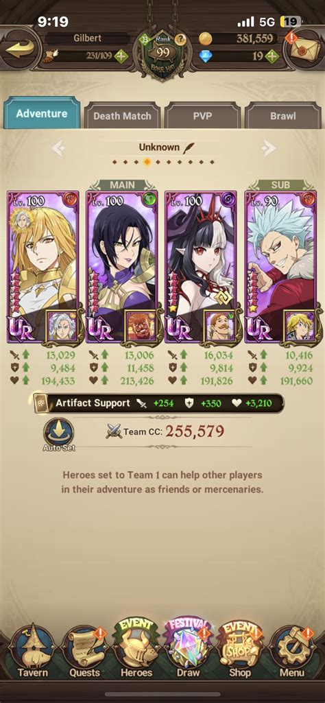 Any Improvement On My Unknown Team Im Open For Ears R Sdsgrandcross