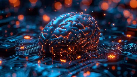 Artificial Intelligence Concept With Brain And Circuit Board