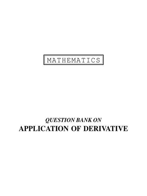 Application Of Derivative Download Free Pdf Maxima And Minima Tangent