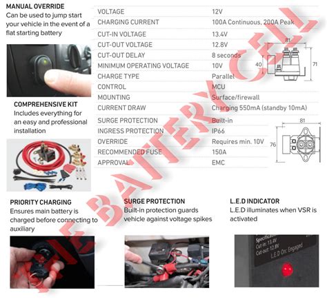 V A Electronic Isolator KIT For Dual Battery Set Up The Battery Cell