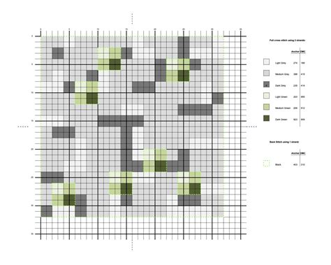 Minecraft Blocks Cross Stitch Pattern Series Part 6 Emerald Ore