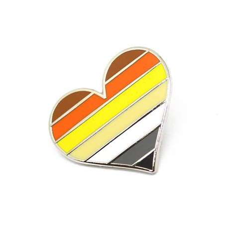Bear Pride Pin Gay Lapel Pin Bear Flag Pin Heart Enamel Pin Gay