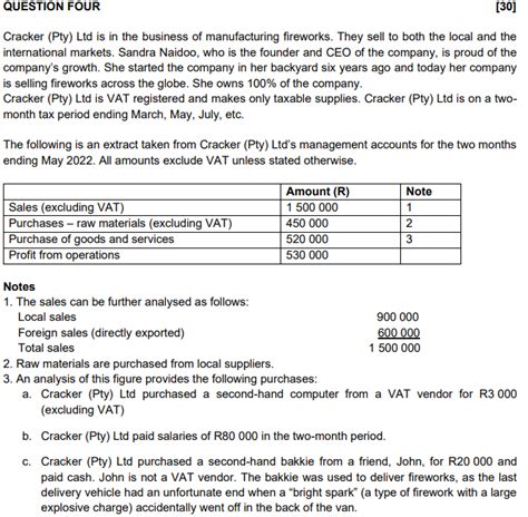Solved Cracker Pty Ltd Is In The Business Of Manufacturing Chegg