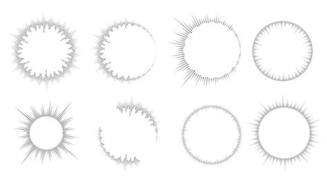 Isolated Black Circular Equalizer Sound Waves Vector Image