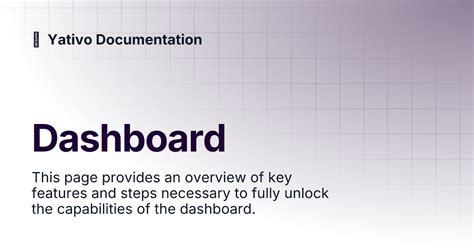 Dashboard Yativo Documentation